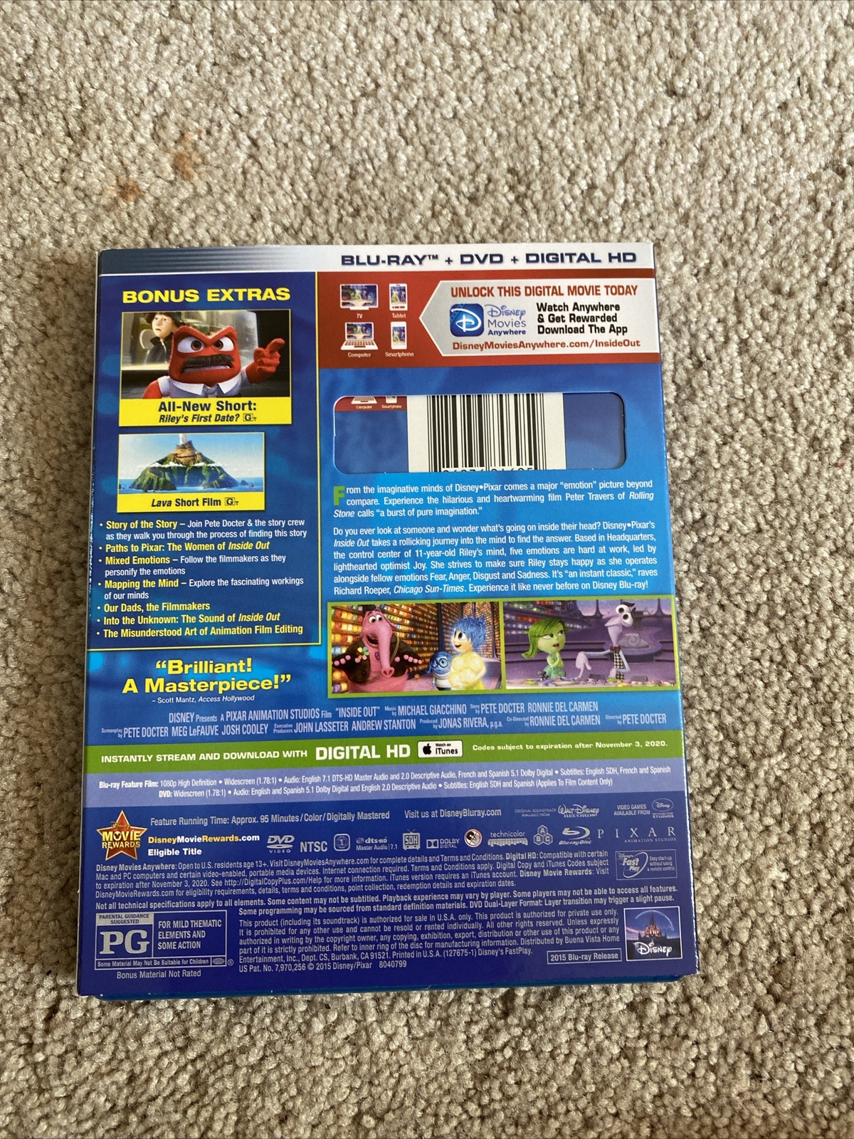 Inside Out (DVD, 2015) 786936846997 | eBay