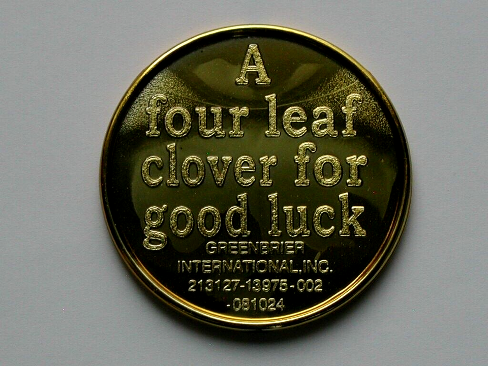Parade Throw Good Luck Token in Golden Plastic with Lucky Shamrock ...