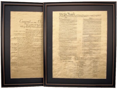 Framed Poster United States Constitution and Bill of Rights Set. | eBay