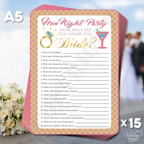15 How Well Do You Know The Bride HEN NIGHT PARTY GAME Who Knows Best ...