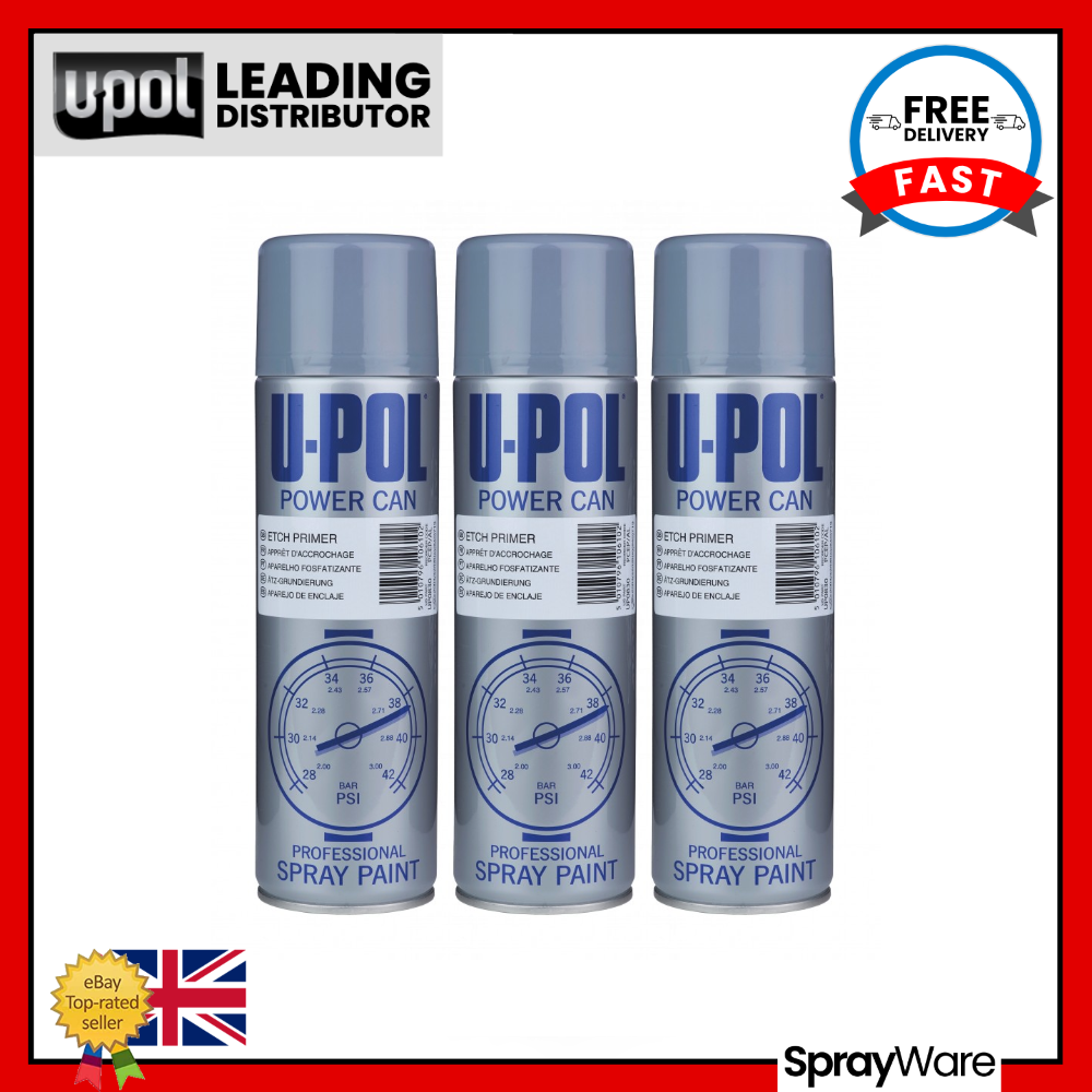 UPOL Isopon Powercan Etch Primer Dark Grey Spray Aerosol Anti-Corrosive ...
