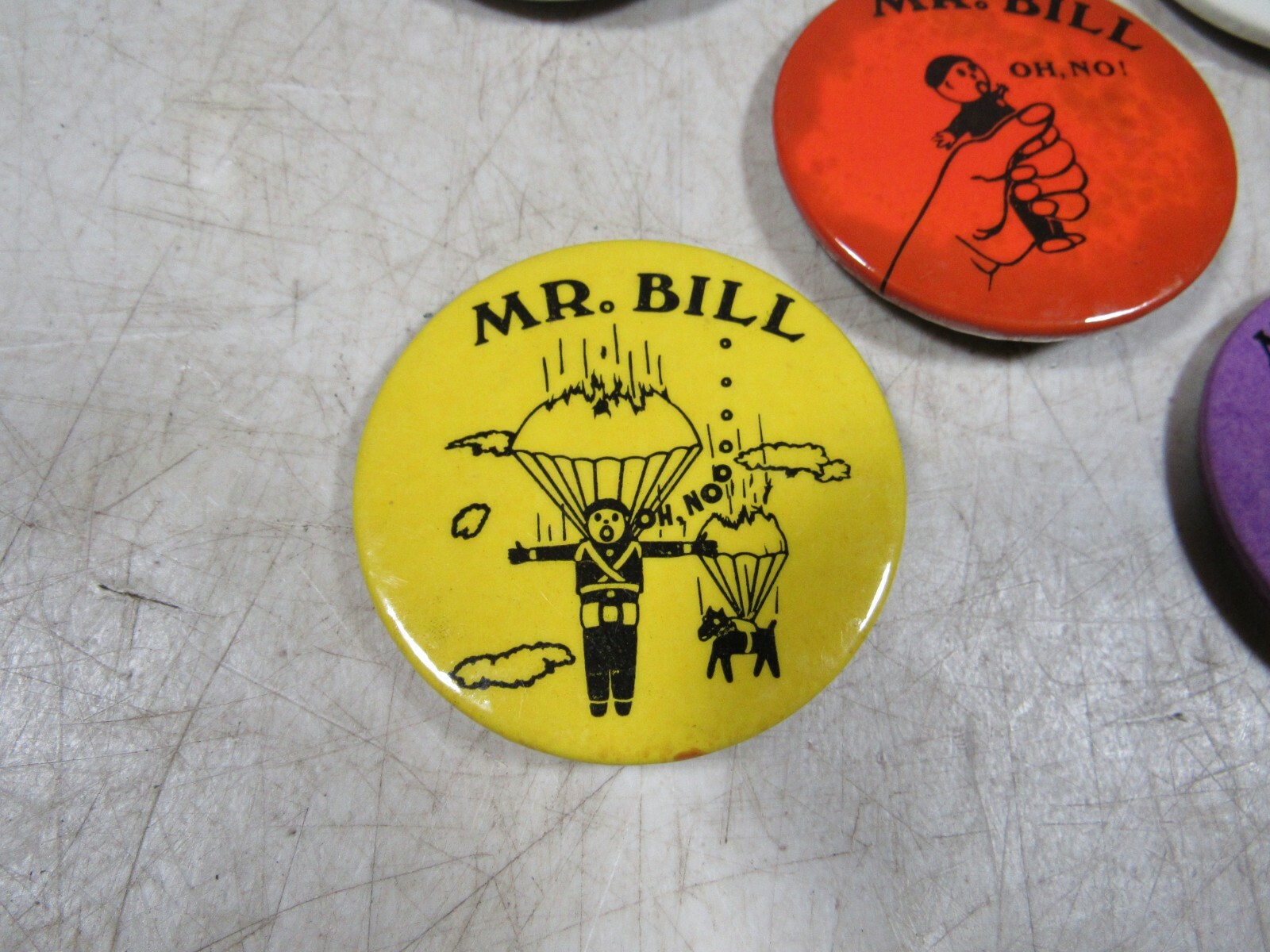 5 Vintage 1970's SNL Mr Bill Pin Back Buttons Saturday Night Live Oh No ...