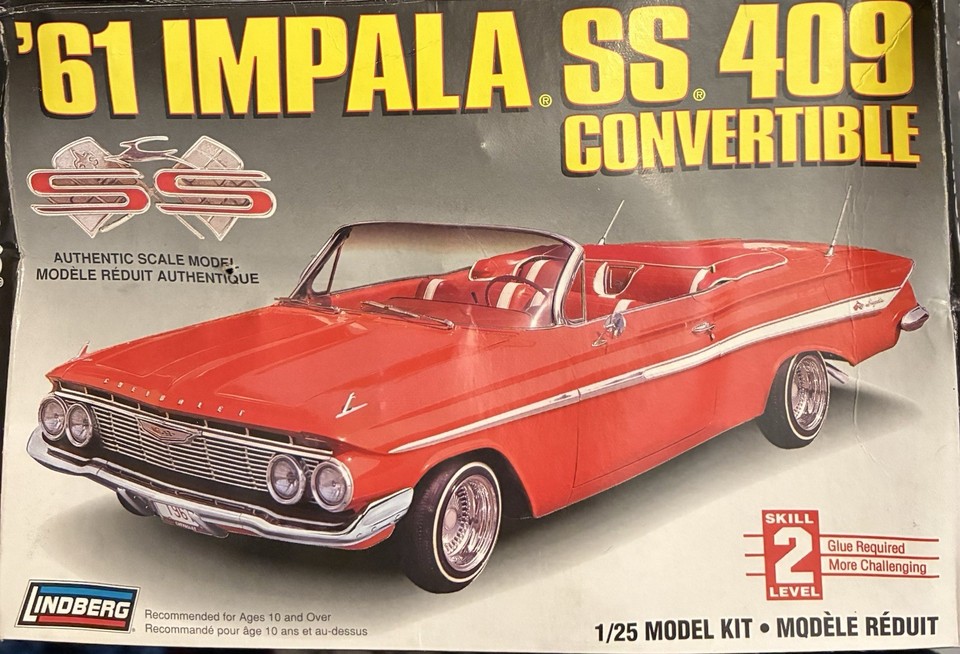 61 Chevy SS 409 DECAL SHEET 2-#53 1614 Lindberg Model Car Parts COMBINE ...