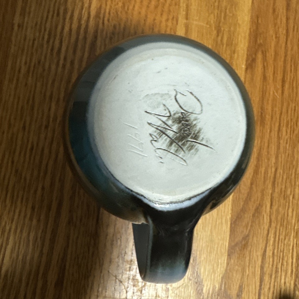 1991 David Waln Pottery Mug Signed Pattern Hand-thrown Stoneware Cup ...