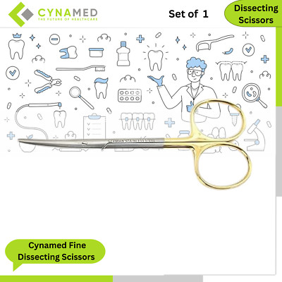 Cynamed Fine Dissecting Scissors w/Tungsten Carbide Inserts Curved ...