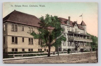 St. Helens Hotel Chehalis Washington Dirt Road Germany OLD VTG DB c1909 ...