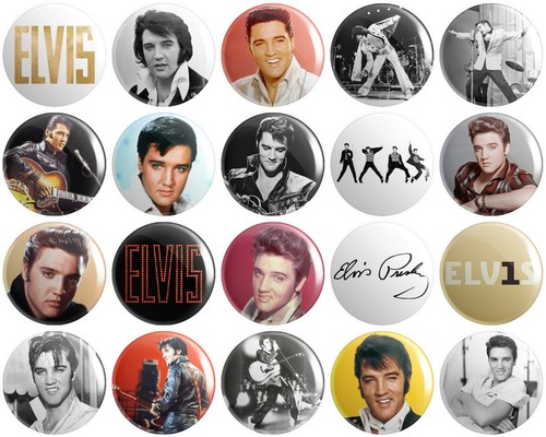 20 x Elvis Presley BUTTON PIN BADGES 25mm 1 INCH | Rock N Roll Country ...