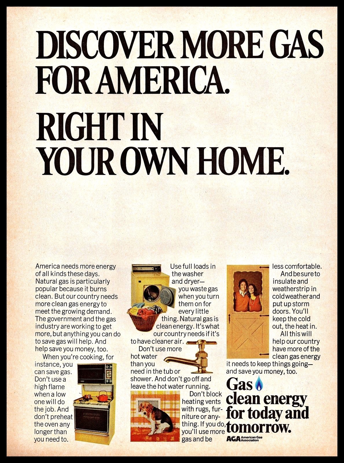 1973 American Natural Gas Association Home Appliances Energy Vintage ...
