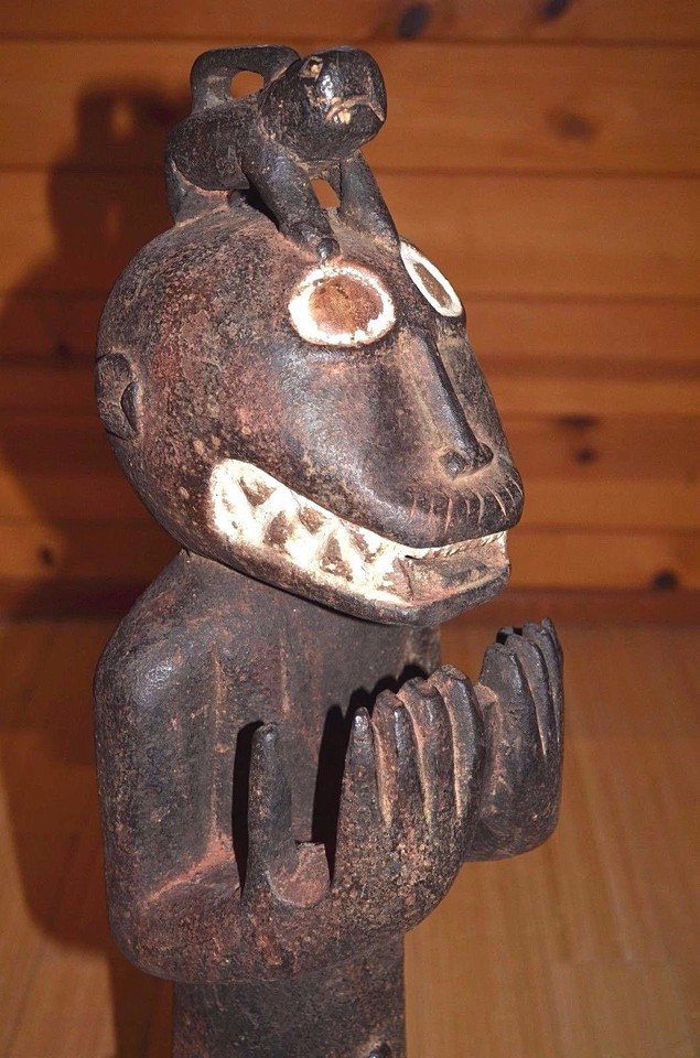 Antique Baule Mbra African Possession Cult Gbekre Monkey Wood Statue ...