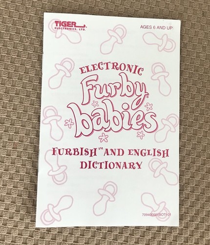 Furby Babies Furbish To English Dictionary Tiger Electronics 1999 ...