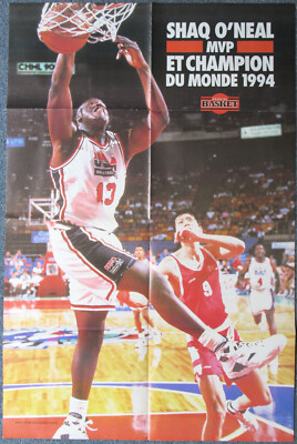 FRANCE Poster - SHAQUILLE O'NEAL - JOE DUMARS - "Mondial Basket ...