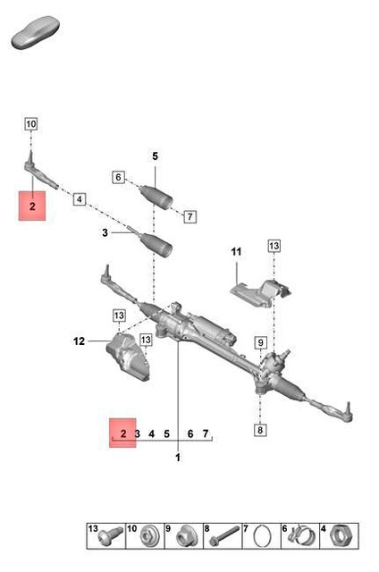 Porsche Panamera 2018 Left (nearside) Steering Tie Rod End 971423811B ...
