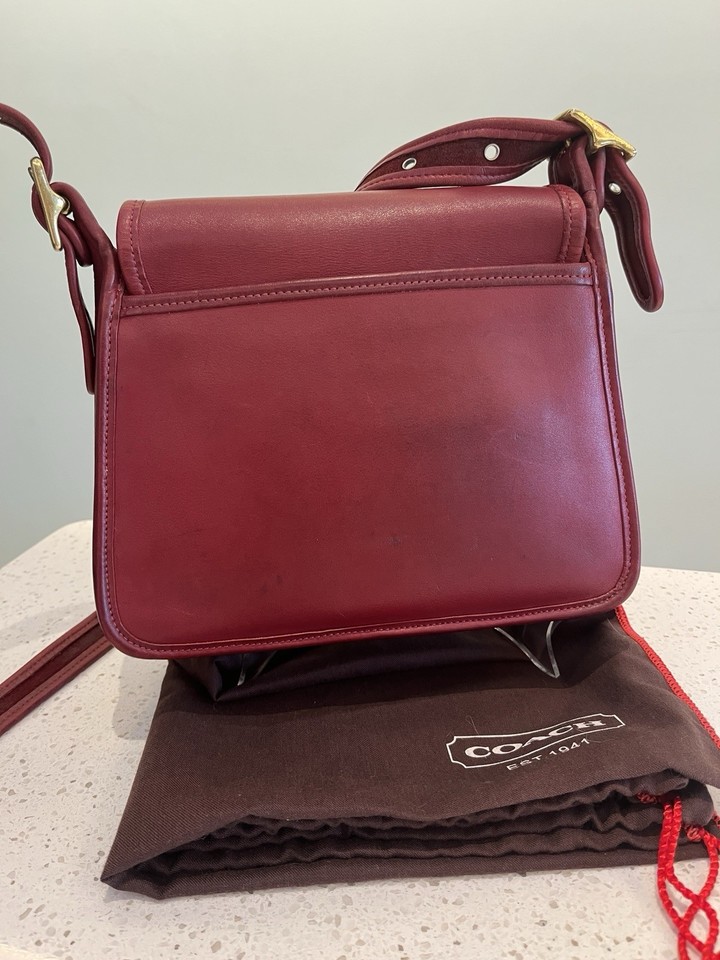Coach Vintage Rambler Legacy Bag Red Crossbody Purse 9061 | eBay
