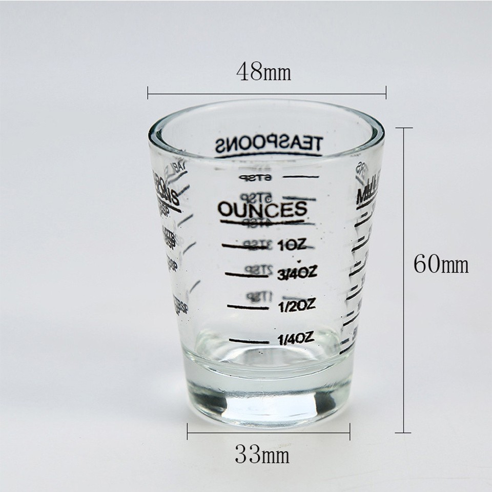 Glass Measuring Cup Kitchen Measure Tool 30 Ml Shot Glass Ounce Cup ...
