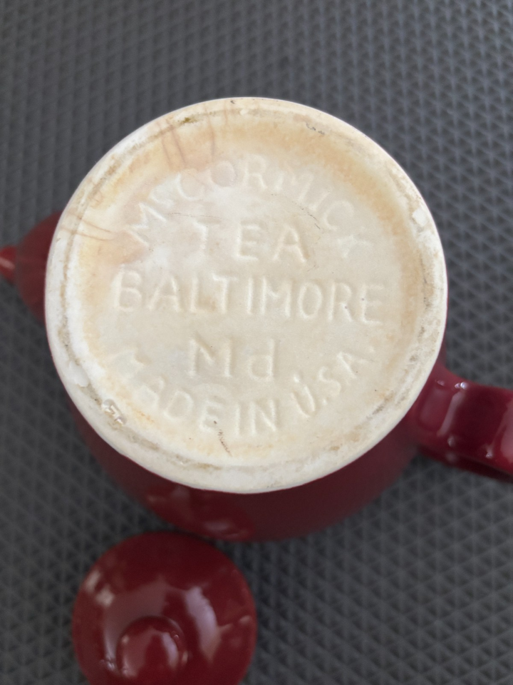 Vintage Tea Pot McCormick Spice Co Baltimore MD Burgundy Teapot, Made ...