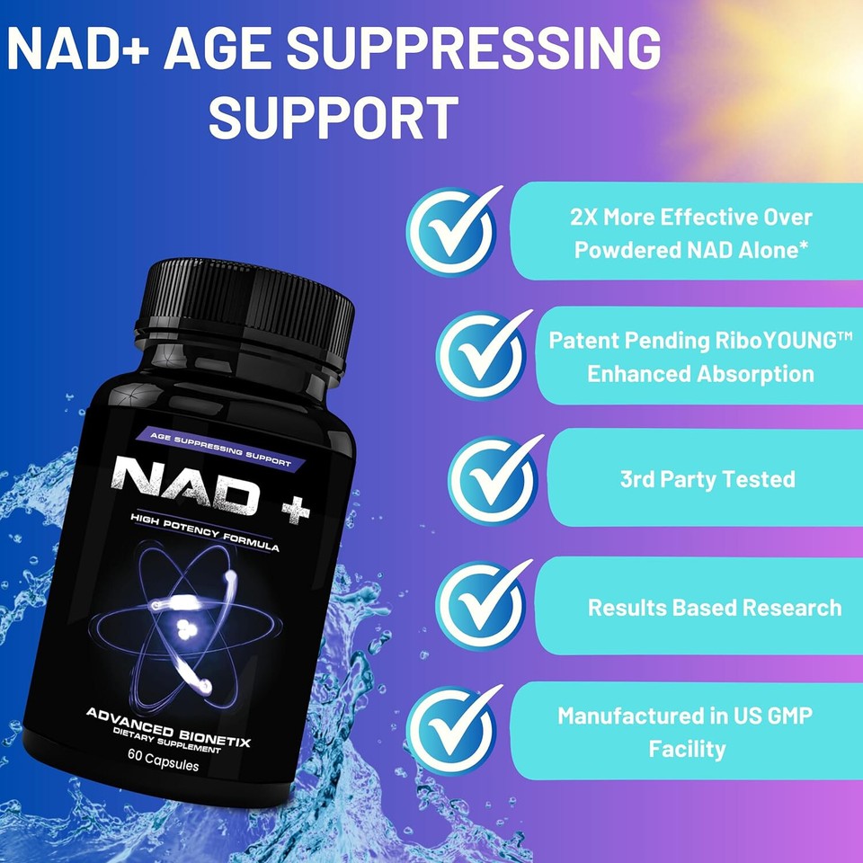 Advanced Bionetix NAD -Trans-Resveratrol, Nicotinamide Riboside,Cell ...