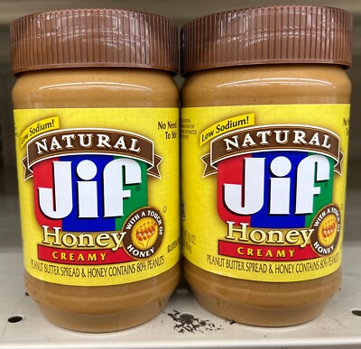 Jif Natural Creamy Peanut Butter Spread and Honey, 16 Ounces, Set 2 ...