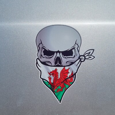 Wales Welsh Dragon Flag Face Bandana Skull Vinyl Sticker Decal For Car ...