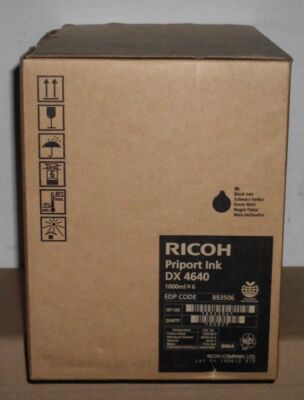 6 x Ricoh Ink DX 4640 für Priport DX 4640 PD black schwarz EDP code ...