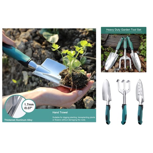 All-in-One Gardening Tool Set with Trowel, Rake, and Transplanter ...