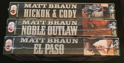 3 Matt Braun Books On Cassette LOT - El Paso, Noble Outlaw, Hickok and ...