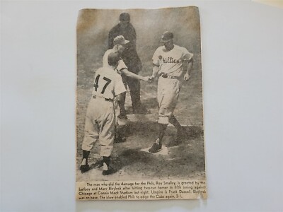 Roy Smalley Marv Blaylock Frank Dascoli Phillies Connie Mack Stadium ...