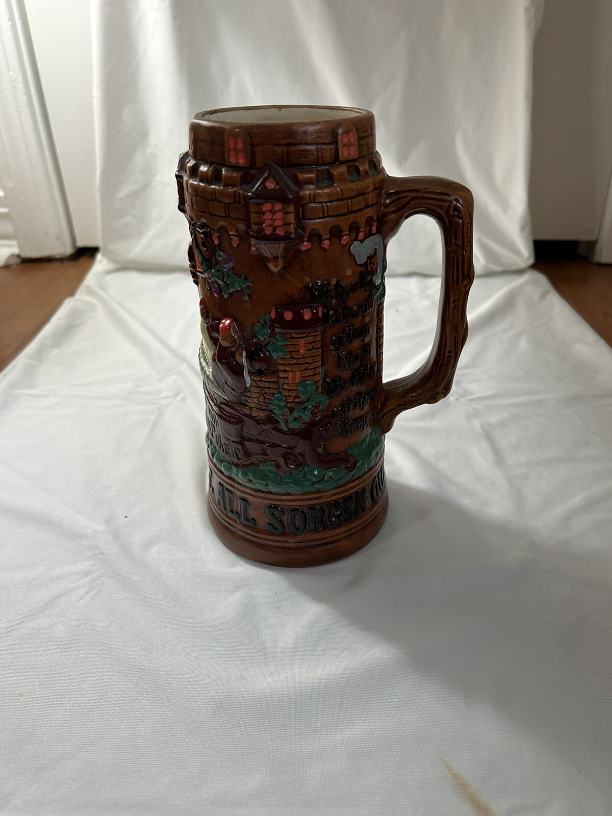 Vintage 8" Holland Mold Beer Stein "In Durst’ger Mit. All Sorgen Ouitt ...