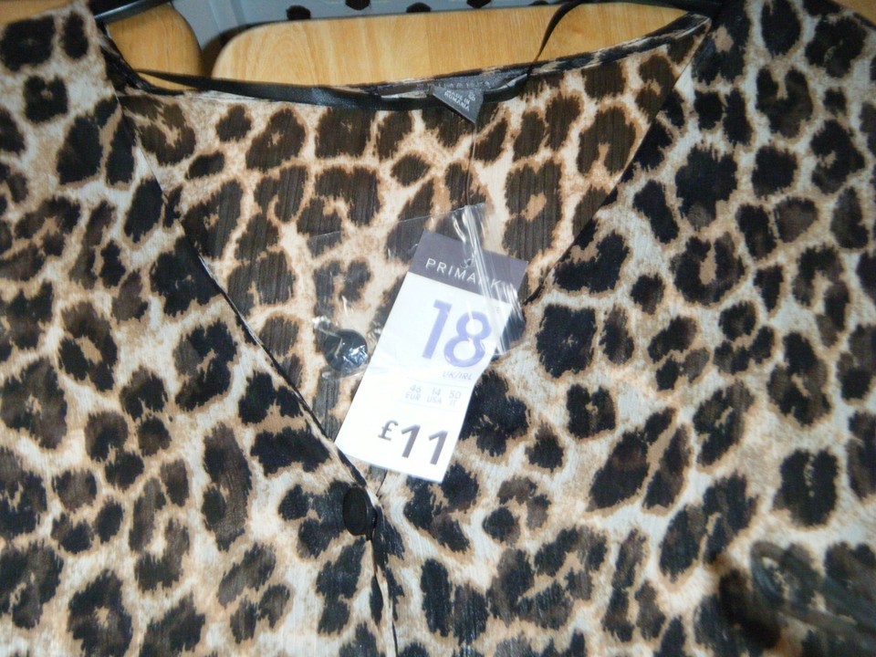 Ladies Primark Leopard Print Blouse or Top Size 18 Brand New with tags ...