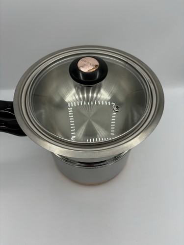 VTG Revere 3 Qt. Quart Copper Bottom Sauce Pan W/Double Boiler Pan ...
