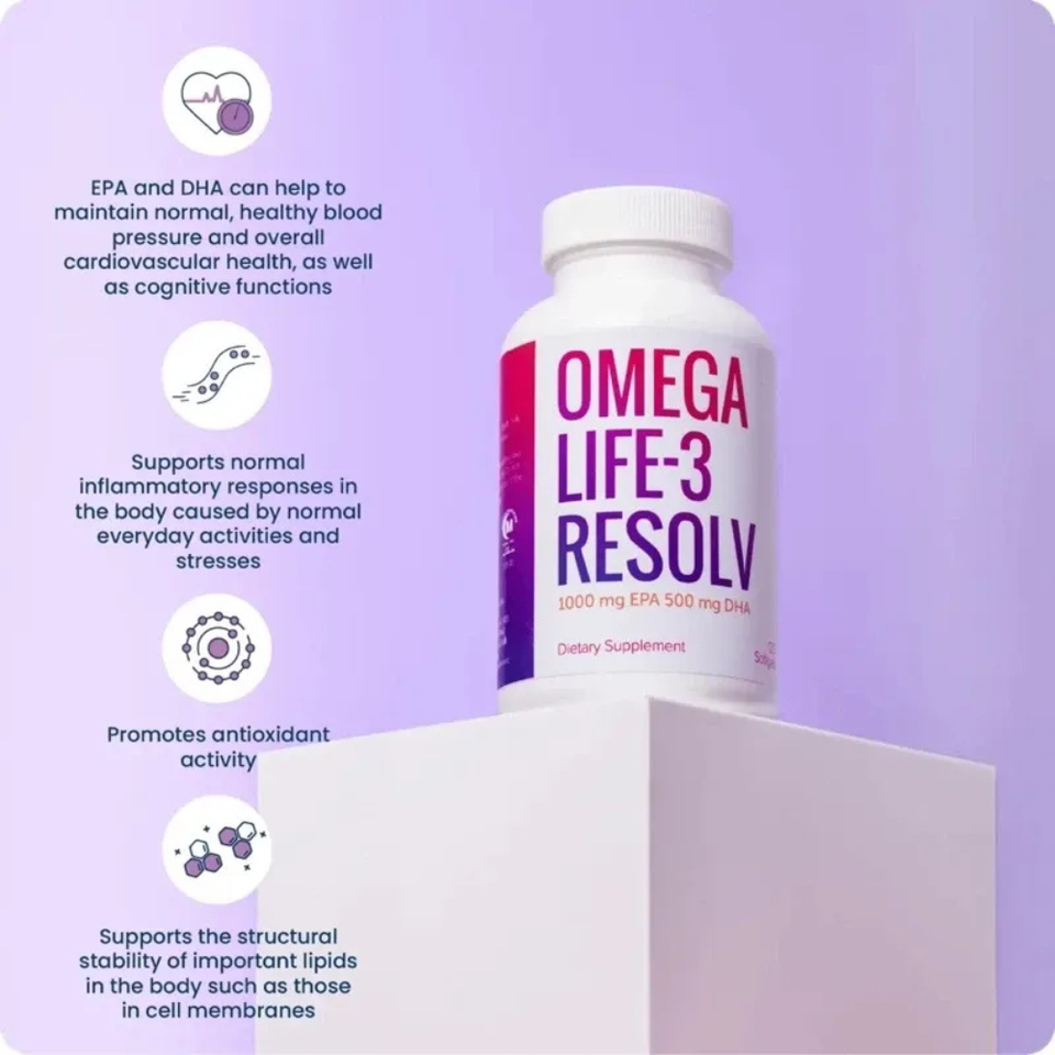 Unicity Omega Life-3 Resolv Omega 3 EPA DHA Fish Oil Supplement 120 ...