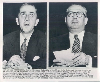 1952 Press Photo DC George Kleinman NYC IRS Agent & Eugene Harper ...