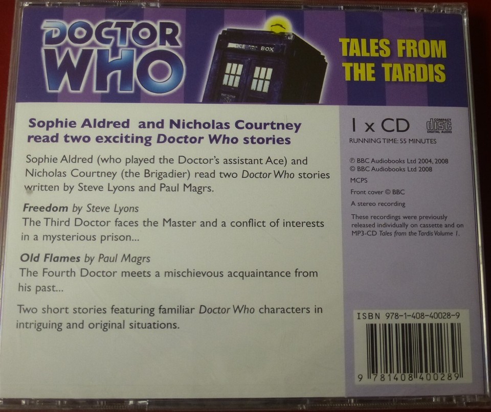 CD Tales From the Tardis Doctor Who BBC Two Stories Freedom & Old ...
