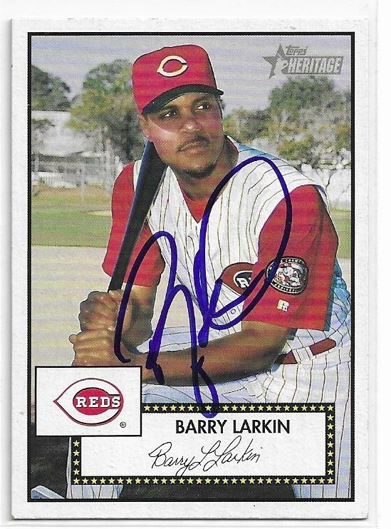 BARRY LARKIN Autographed Signed 2001 Heritage Baseball card #283 ...