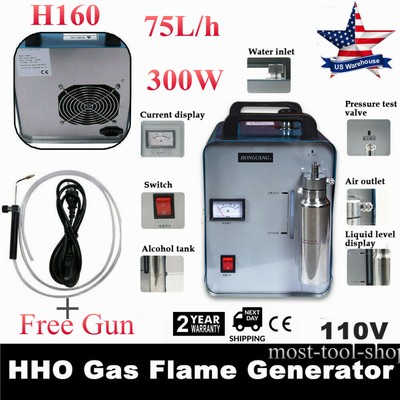 H160 75L Oxygen Hydrogen HHO Gas Flame Generator Torch Acrylic Polisher ...