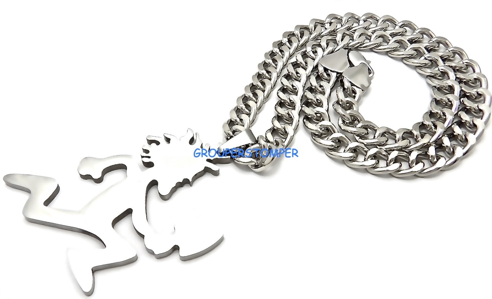Juggalo Necklace New Pendant With Cleaver Cuban Link Style Chain Insane ...