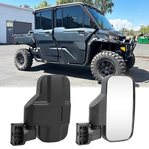 2PCS UTV Rear View Side Mirror 1.75" &2" For Can-Am Defender Pro 4x4 ...