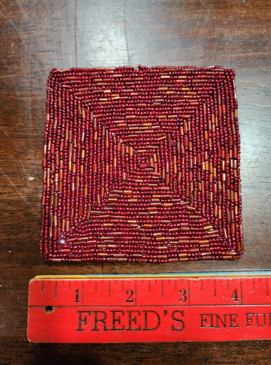 Beaded Cloth Handmade HOLIDAY FANCY Coasters Orange Red Gold Set Of ...