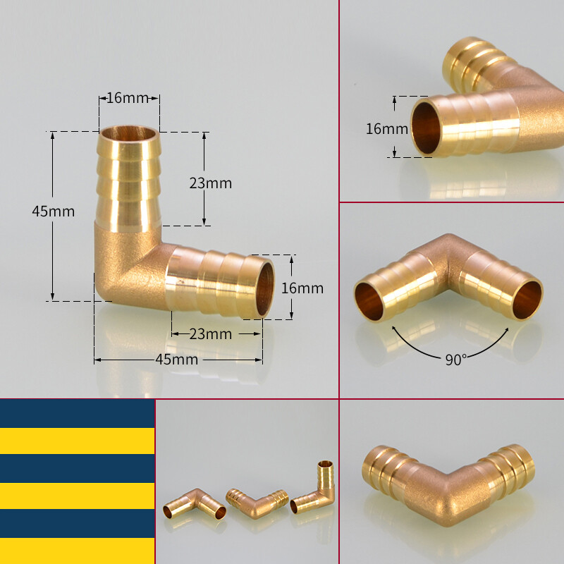 Elbow Hose Barb Brass Fitting 90° Equal Adapter L Shape Fitting Tube OD ...