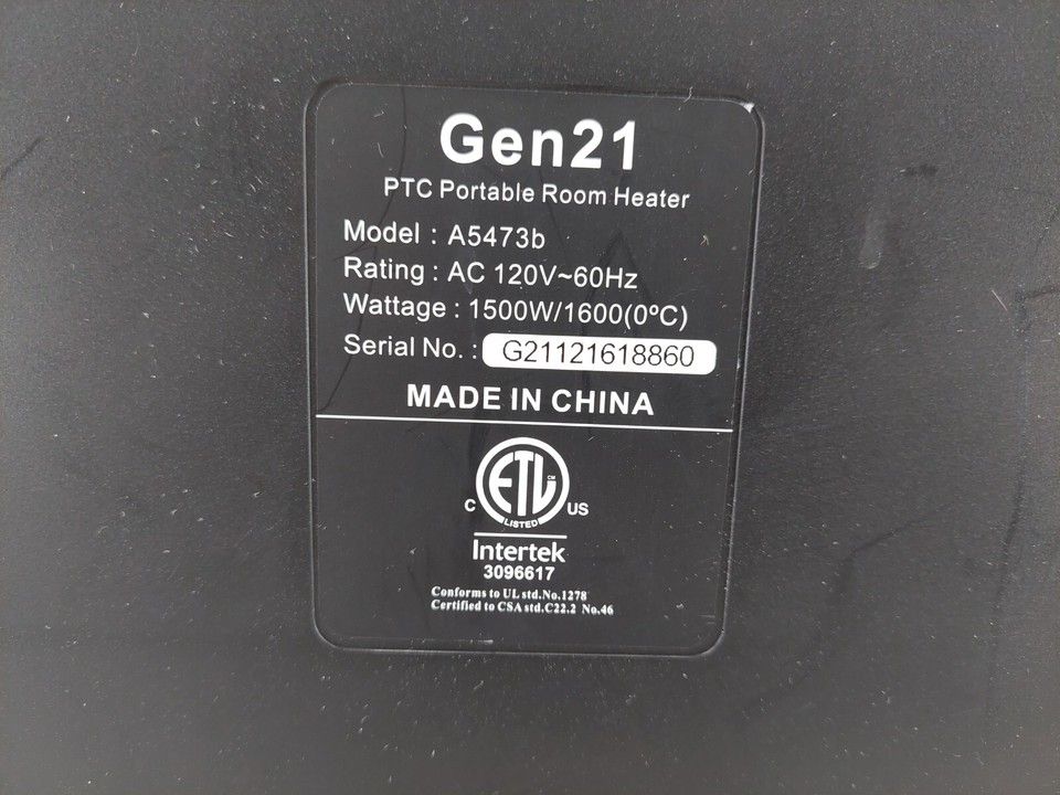 Eden Pure Gen21 Electric Space Heater/Cooler Big Room Wall Hugging ...