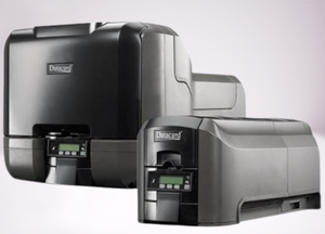 DATACARD CD820 PX30 MULTI-HOPPER ID CARD PRINTER W/ KEYS, TEST CARD AND ...