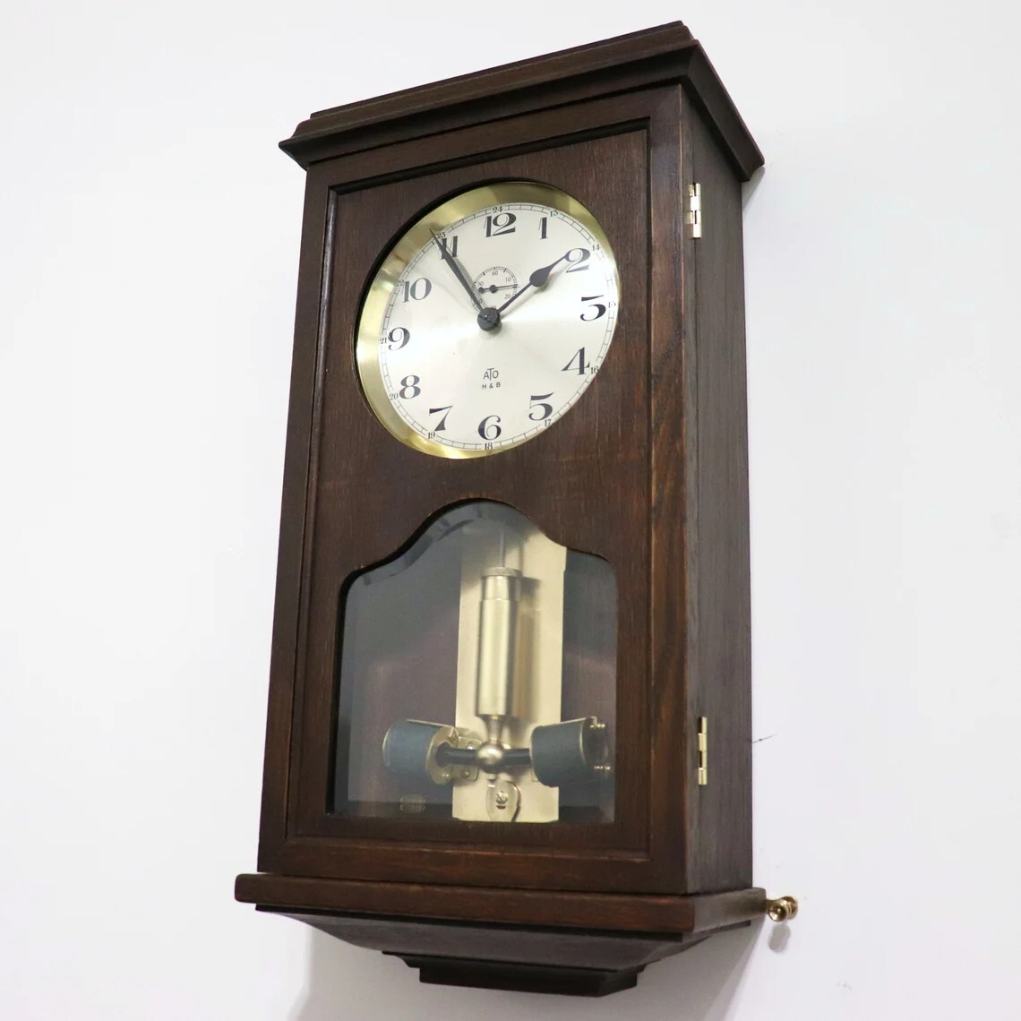 ATO HALLER & BENZING Antique Wall TOP Clock 1920s ELECTRIC! Super RARE ...