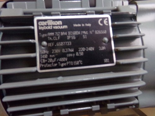 Oerlikon Leybold Trivac D4B Vacuum Pump w/ Lafert AMM 71Z BA4. 1/2 HP ...