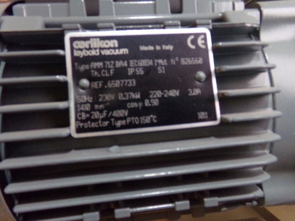 Oerlikon Leybold Trivac D4B Vacuum Pump w/ Lafert AMM 71Z BA4. 1/2 HP ...