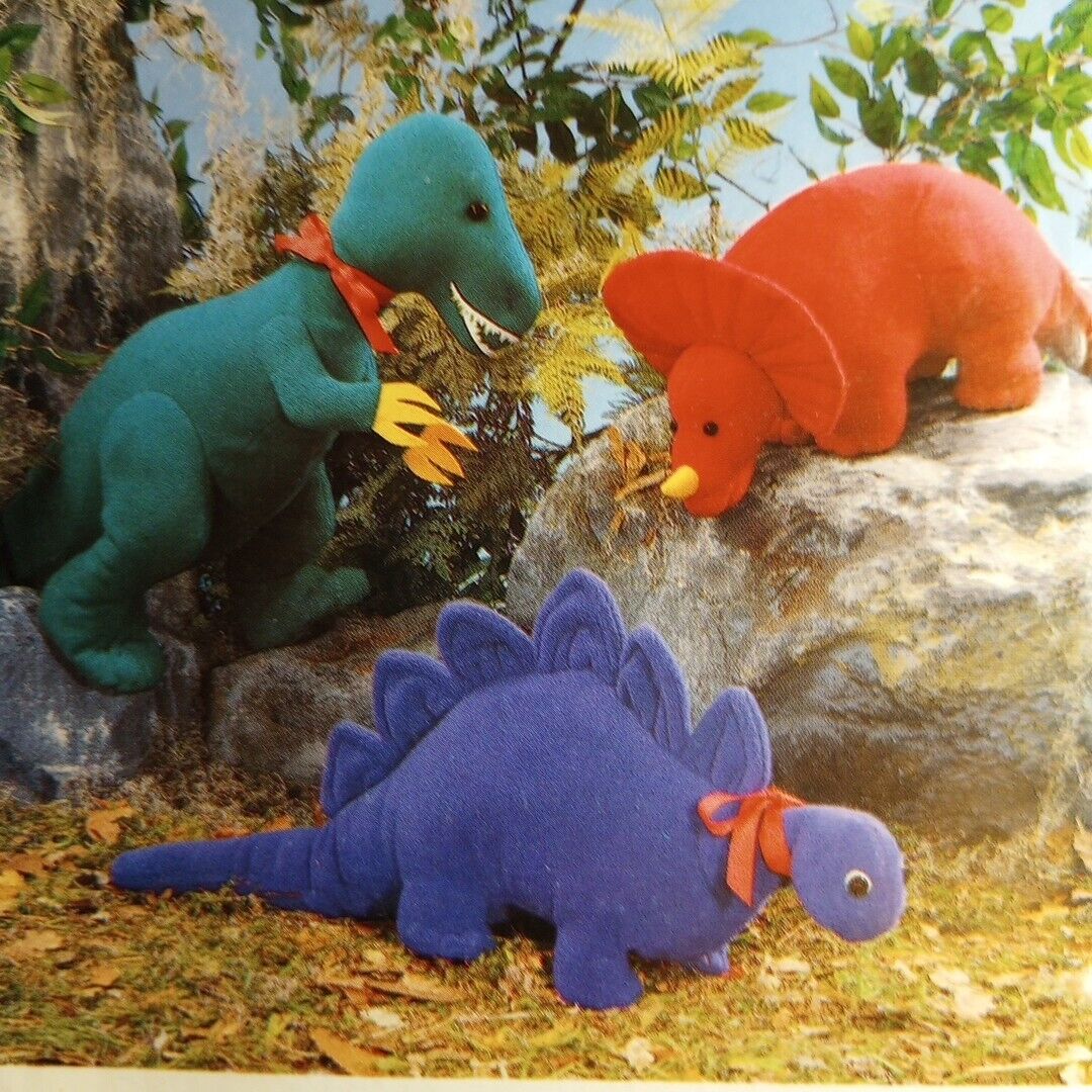 Butterick Craft 5753 455 Pattern 3 Dinosaurs Plush Stegosaurus ...