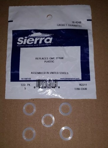OMC Johnson, Evinrude Lower Unit Fill, Drain Plug Washer 5 Pack 18-4248 ...