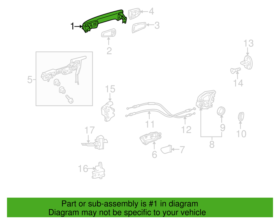 OEM GENUINE LEXUS 10-14 GX460 GRAY 1H3 OUTSIDE REAR DOOR HANDLE 69210 ...