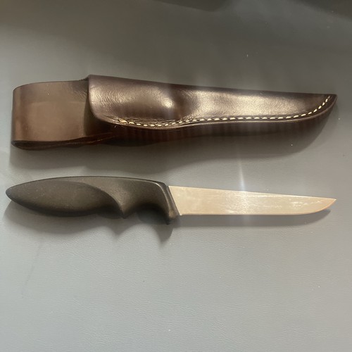 Gerber Mini Magnum Hunting Knife Leather Sheath Fixed Blade | eBay