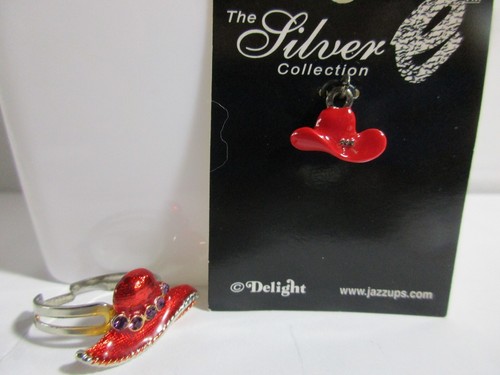 Red Hat Charm and Adjustable Ring Set | eBay