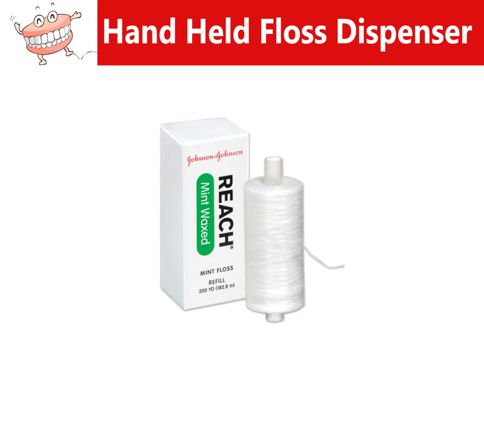 Dental Floss Dispenser Reach Waxed Mint Floss, 200 yd spool ...