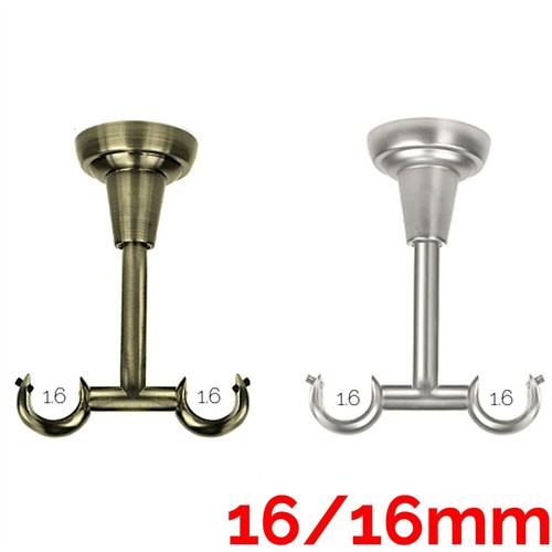 Curtain Pole Ceiling Bracket double 1pc Classic 16/16 metal Fit to 16mm ...